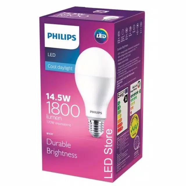 Jual Lampu Bohlam LED Philips 14.5 Watt putih Cool Daylight 14w 14 w ...