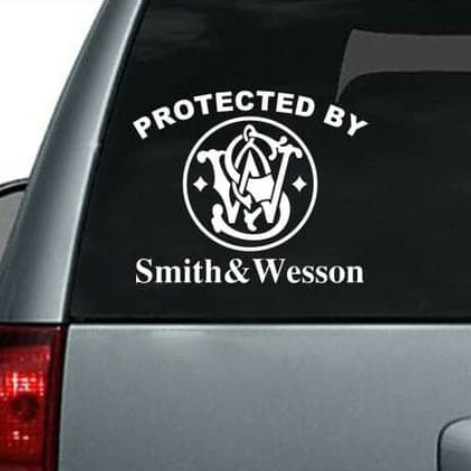Jual Stiker Mobil Protected by Smith & Wesson - Car Decal Sticker ...