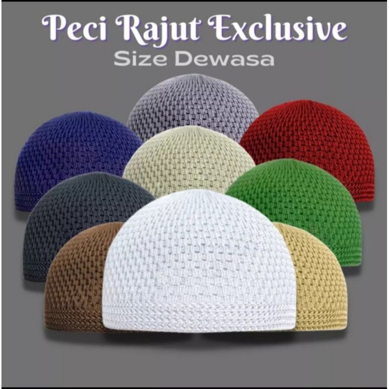 Jual Peci Rajut Dewasa / Kopiah Rajut / Peci Rajut Polos Tebal Elastis TERMURAH | Shopee Indonesia