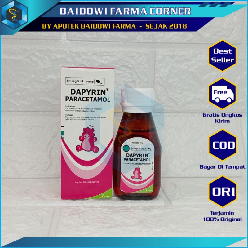 Jual PARACETAMOL SYRUP MERK ALPHAMOL, DAPYRIN, ITAMOL, ITRAMOL, MIRASIC ...
