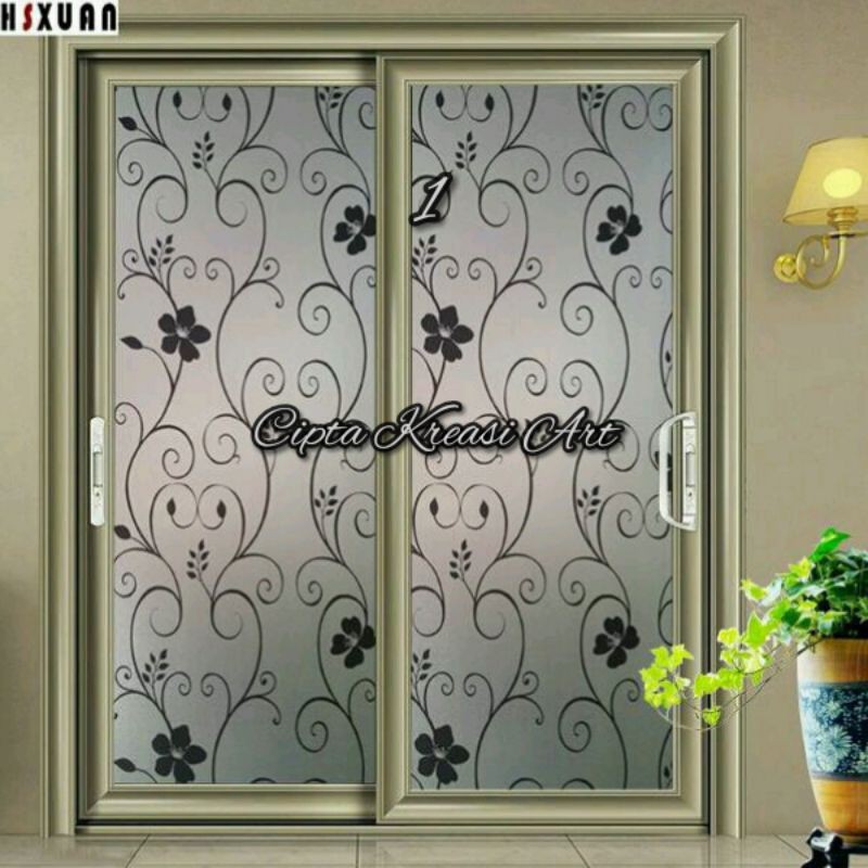 Jual Stiker kaca/sticker kaca motif jendela pintu rumah / sticker ...