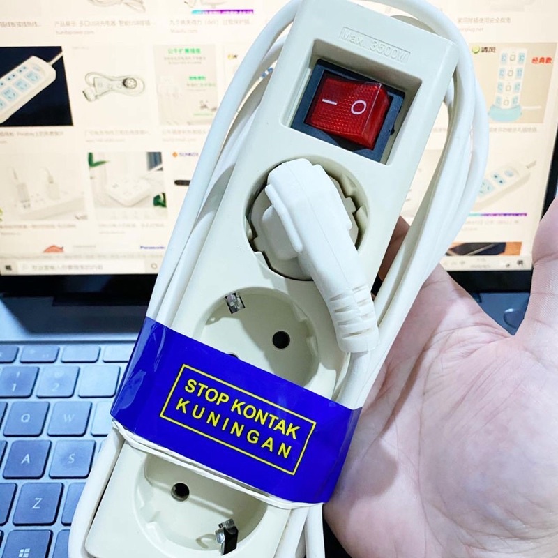 Jual Stop kontak ( colokan ) 3 lubang panjang kabel 5M 3M plus switch ...