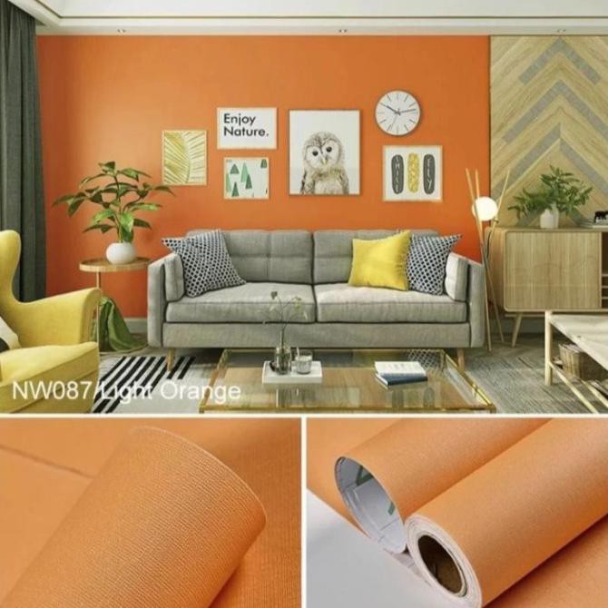 Jual Bagus Wallpaper Dinding Sticker Dinding Coklat Graey Polos Klasik ...