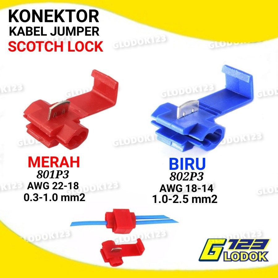 Jual Konektor Kabel Jumper Snap Scotch Lock Pengaman Kabel | Shopee ...