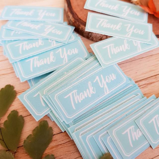 Jual [Sticker Party] 10pcs Stiker Thank You Biru Muda Lucu Sealer ...