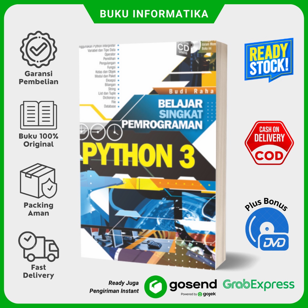 Jual Buku Belajar Singkat Pemrograman Python + Bonus CD | Shopee Indonesia