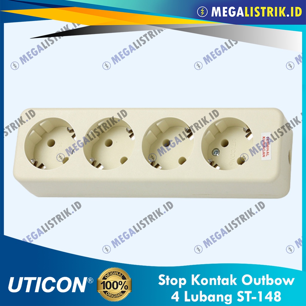 Jual UTICON STOP KONTAK ARDE 4 LUBANG / SOCKET OUTLET ST-148 / ST148 ...