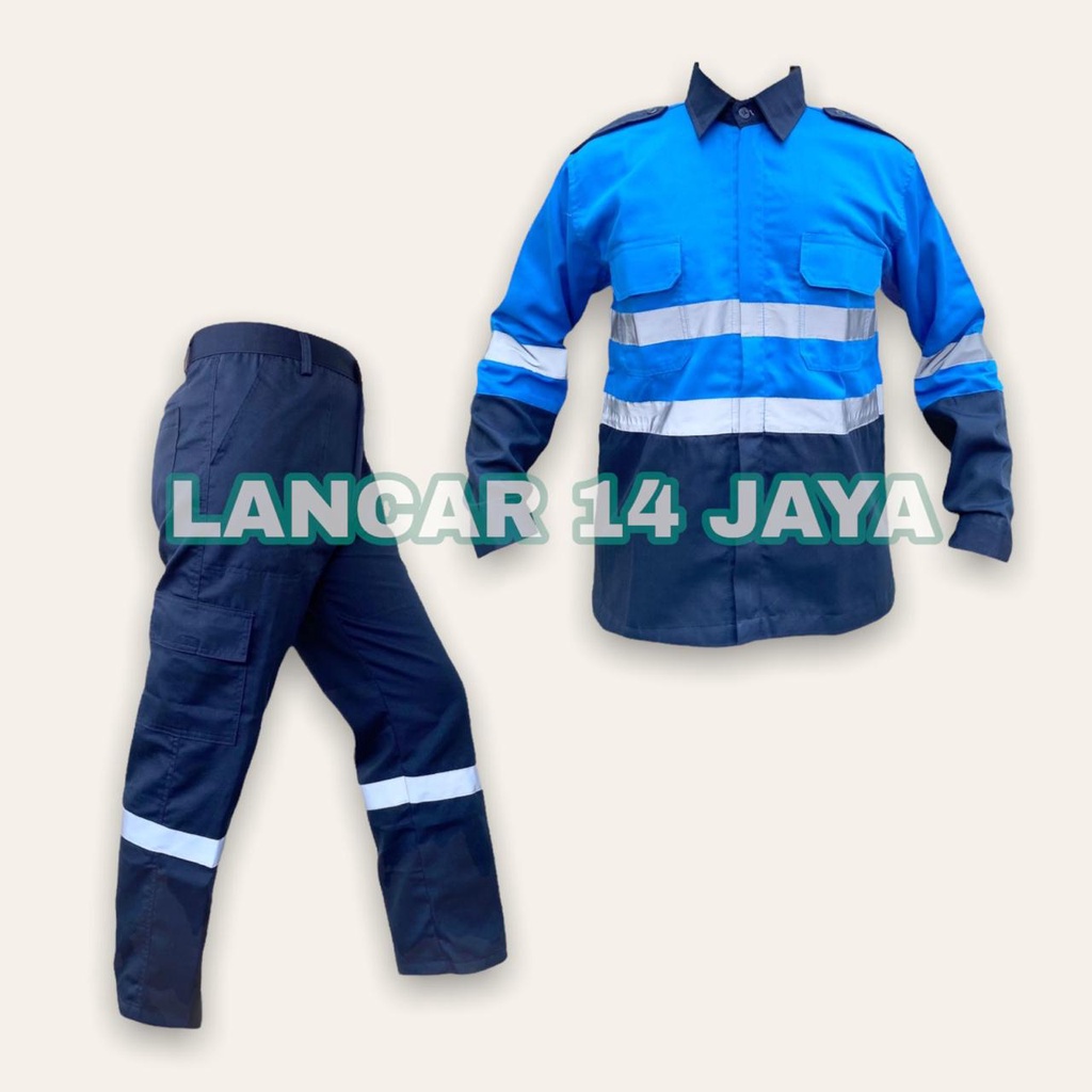 Jual Atasan Kerja Lengan Panjang Kombinasi Wearpack Safety Setelan Baju Kerja Baju Proyek