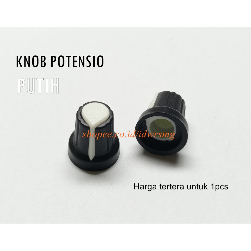 Jual Knob Potensio Plastik Warna Putih / White Tutup Potensiometer Putar Knop Mixer Potensio ...