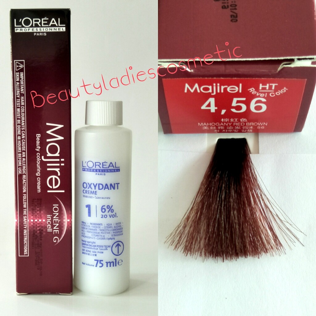 Jual Loreal Majirel Hair Color Mahogany Red Brown No. 4.56 (Cat 50ml ...