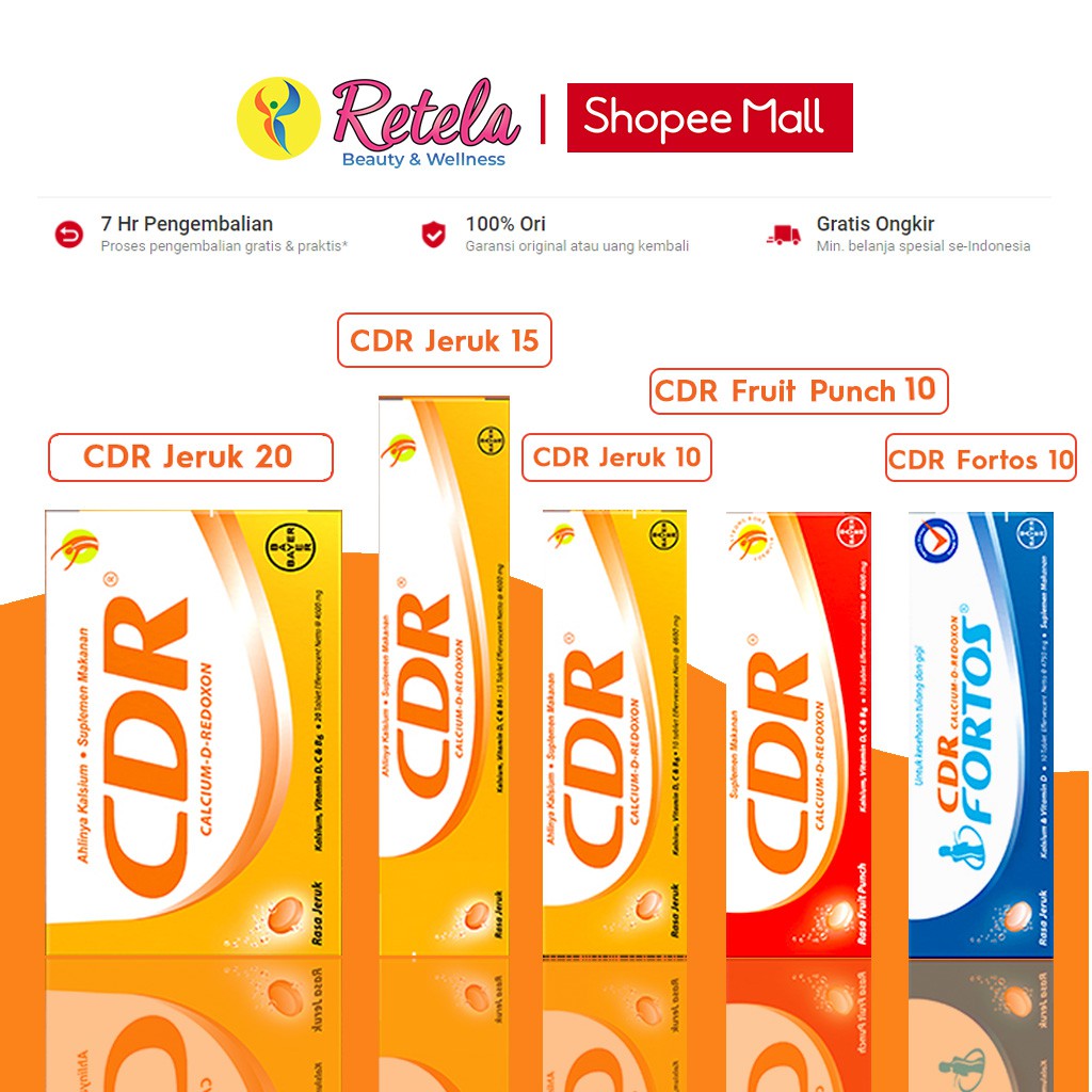 Jual Cdr Calcium D Redoxon All Variant / Multivitamin / Suplemen Tulang ...