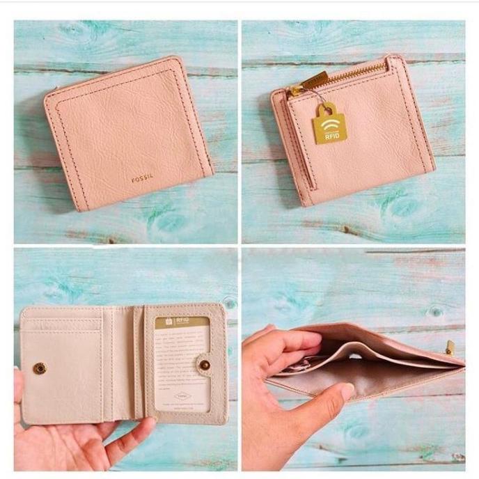 Jual Dompet wanita fossil logan bifold dusty pink new with tag termurah ...