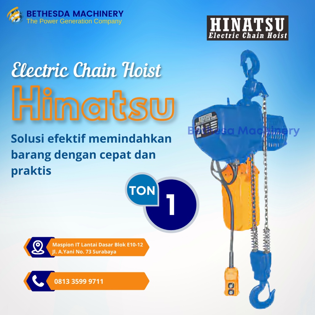 Jual Hoist crane 1 ton Merk Hinatsu - 3 Phase | Shopee Indonesia