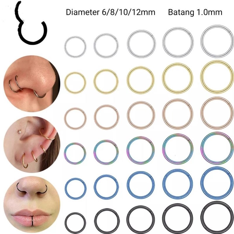 Jual 1PCS / 3PCS Anting Piercing EarLobe Helix Tragus Conch Lips Nose ...
