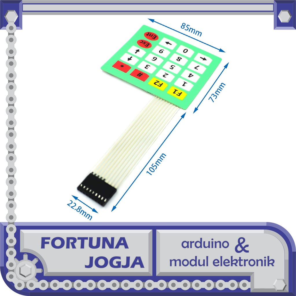 Jual Modul Membrane Switch Keypad 20 Key 4 x 5 Matrix Array 4x5 9 Pin ...