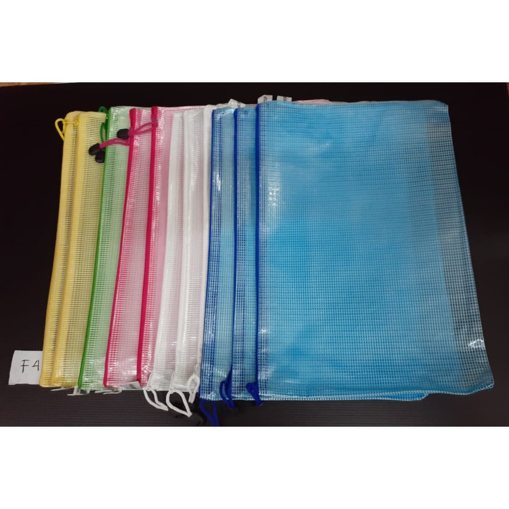 Jual Map Zipper Jaring Folio Per Lusin Map Plastik Resleting Atk