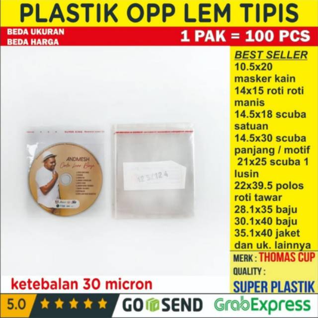 Jual 12,5x12 CM PLASTIK OPP TIPIS | PLASTIK CD KASET | ROTI MANIS | Shopee Indonesia