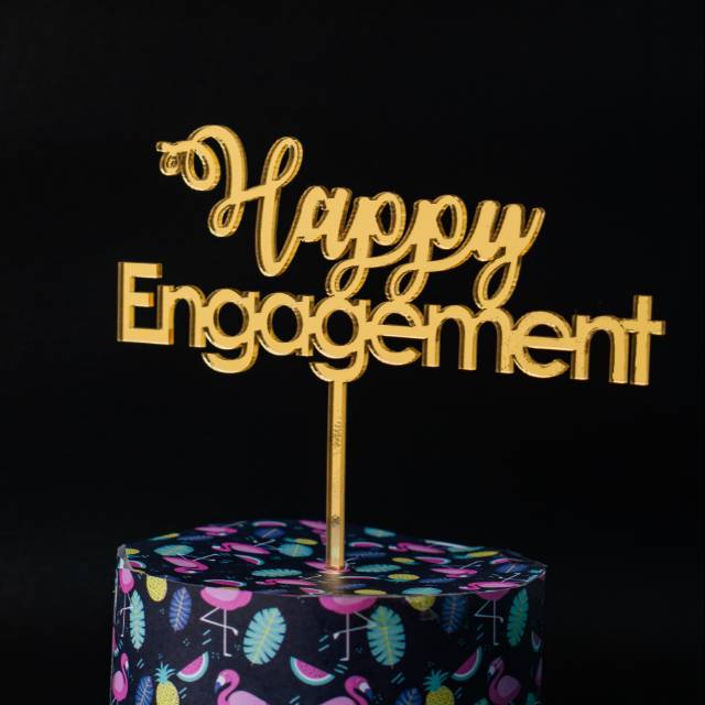 Jual Topper Acrylic Happy Engagement / Cake Topper Acrylic | Shopee ...