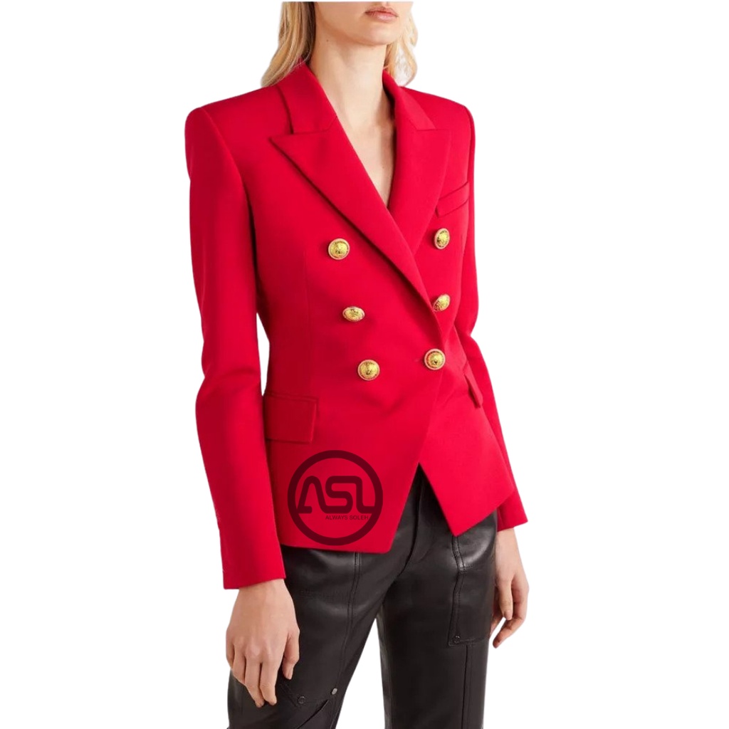 Jual Jas wanita merah Tuxedo/ Jas wanita korea / Jas wanita kantor ...