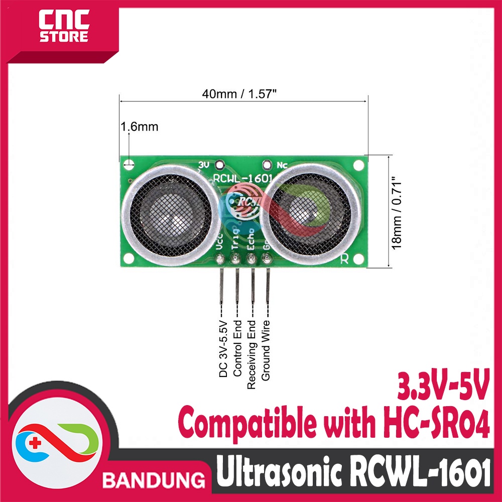 Jual ULTRASONIC RCWL-1601 RANGE MODULE 3-5V COMPATIBLE WITH HC-SR04 ...