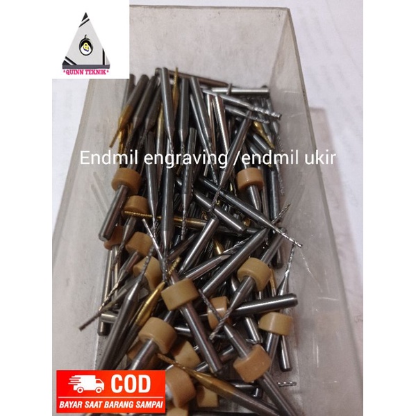 Jual endmil engraving hss alat ukir besi dan stainless ukuran 1mm ...