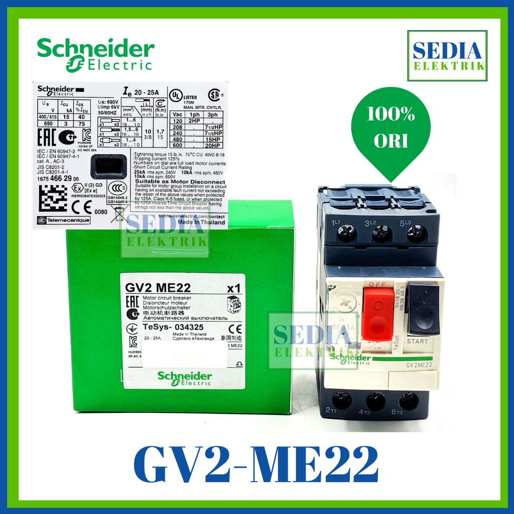 Jual Motor Circuit Breaker MCB GV2ME22 GV2 ME22 GV2 ME 22 | Shopee ...