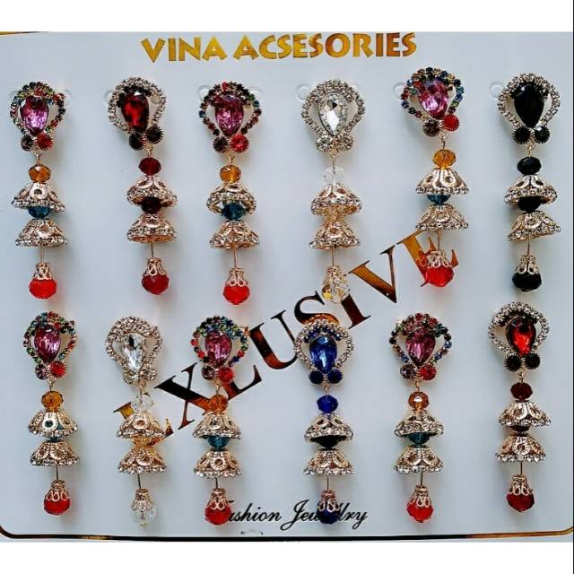 Jual ISI 12 PCS BROOCH DAGU ANTING INDIA TERMURAH | Shopee Indonesia