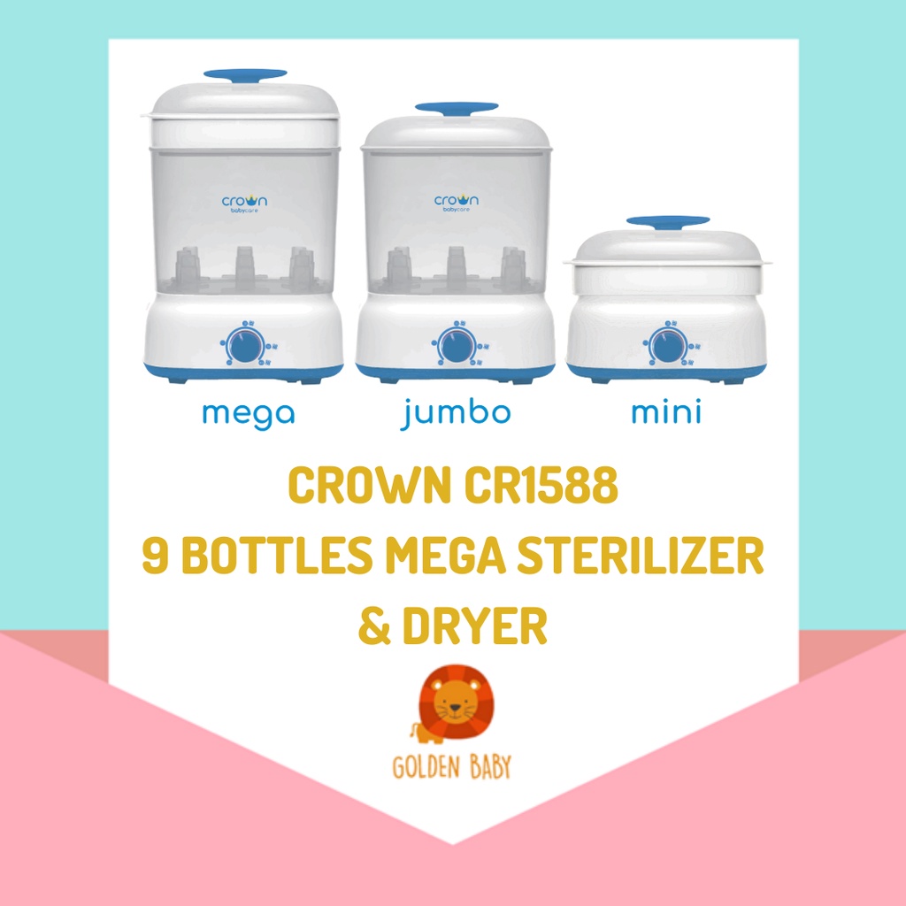 Jual Crown CR1588 9 Bottles Mega Sterilizer & Dryer | Alat Steril Botol ...