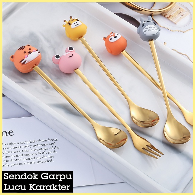 Jual KARAKTER Sendok Garpu Lucu Dessert kecil anak scoop spoon totoro ...