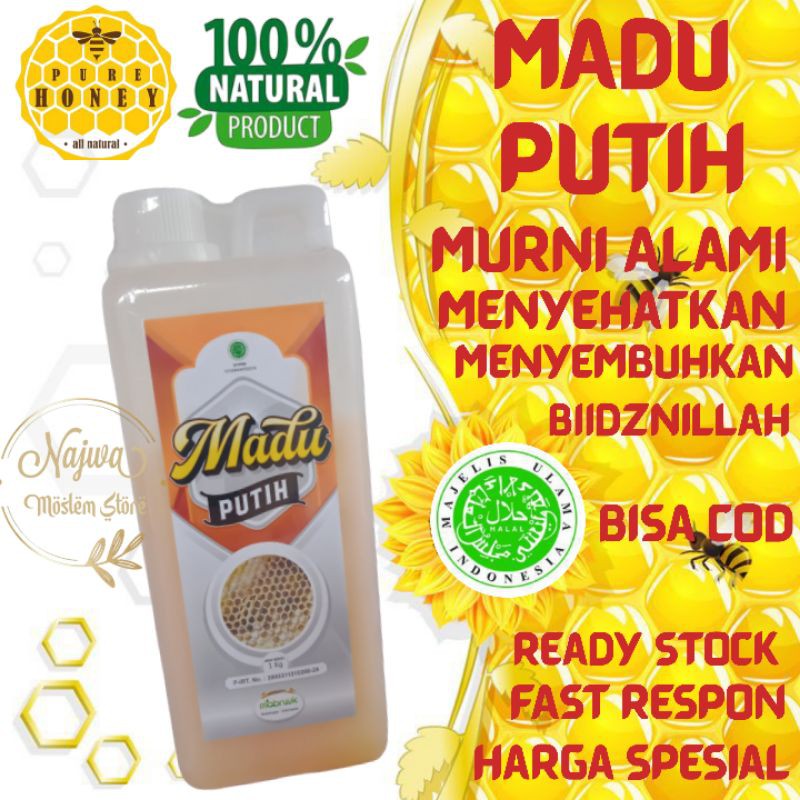 Jual Madu Putih Madu Murni Asli Mabruuk 1 kg | Shopee Indonesia