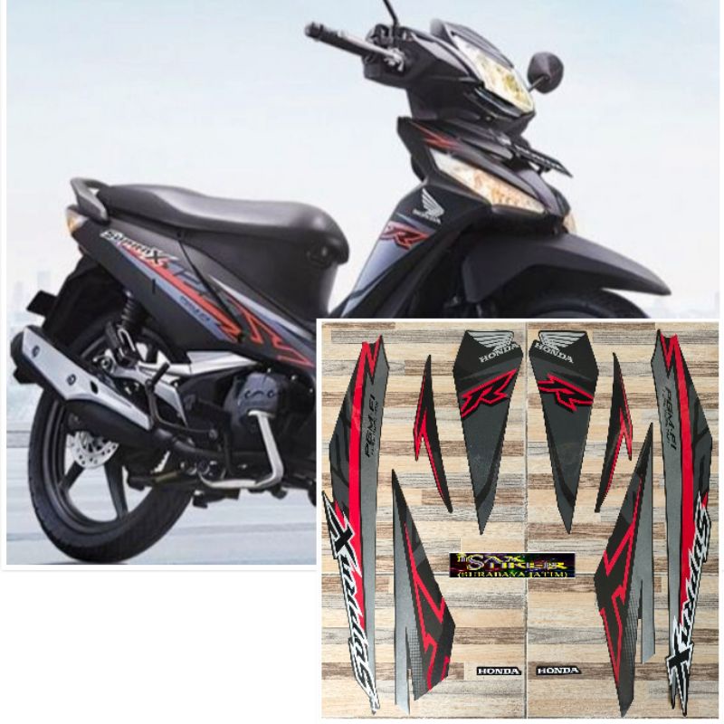 Jual striping original Honda Supra X 125 FI hitam black tahun 2018 2019 ...
