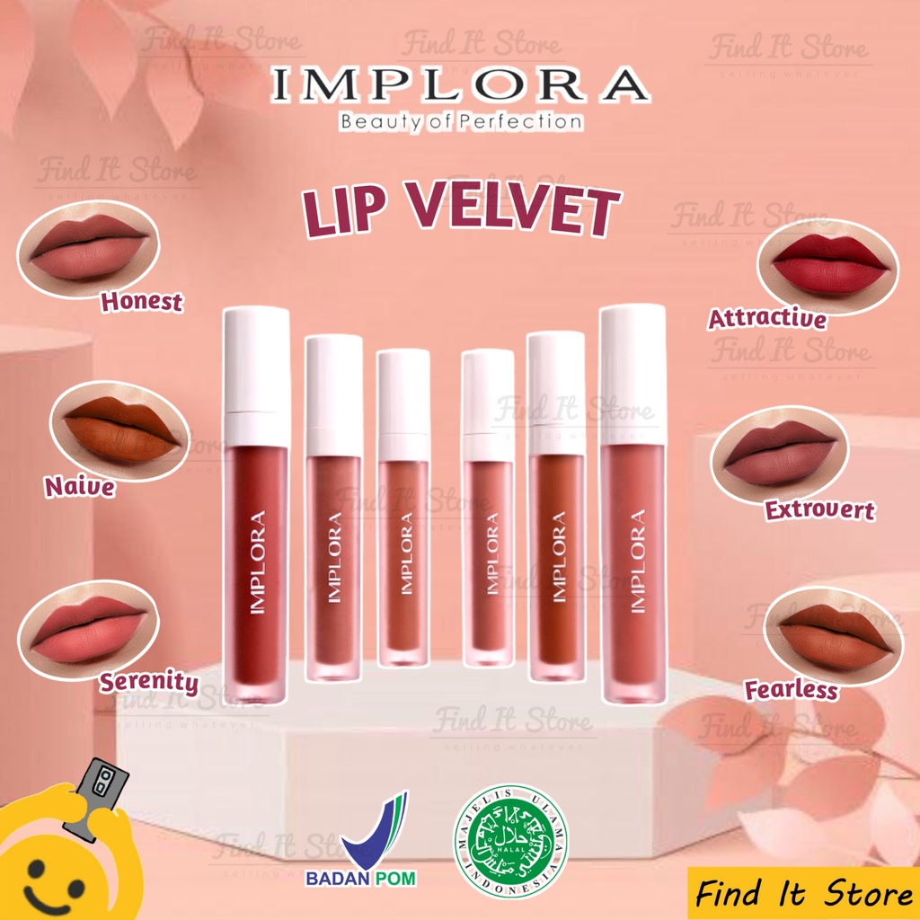 Jual Implora Lip Velvet | Lip Cream Lip Cream Velvet Matte | BPOM ...