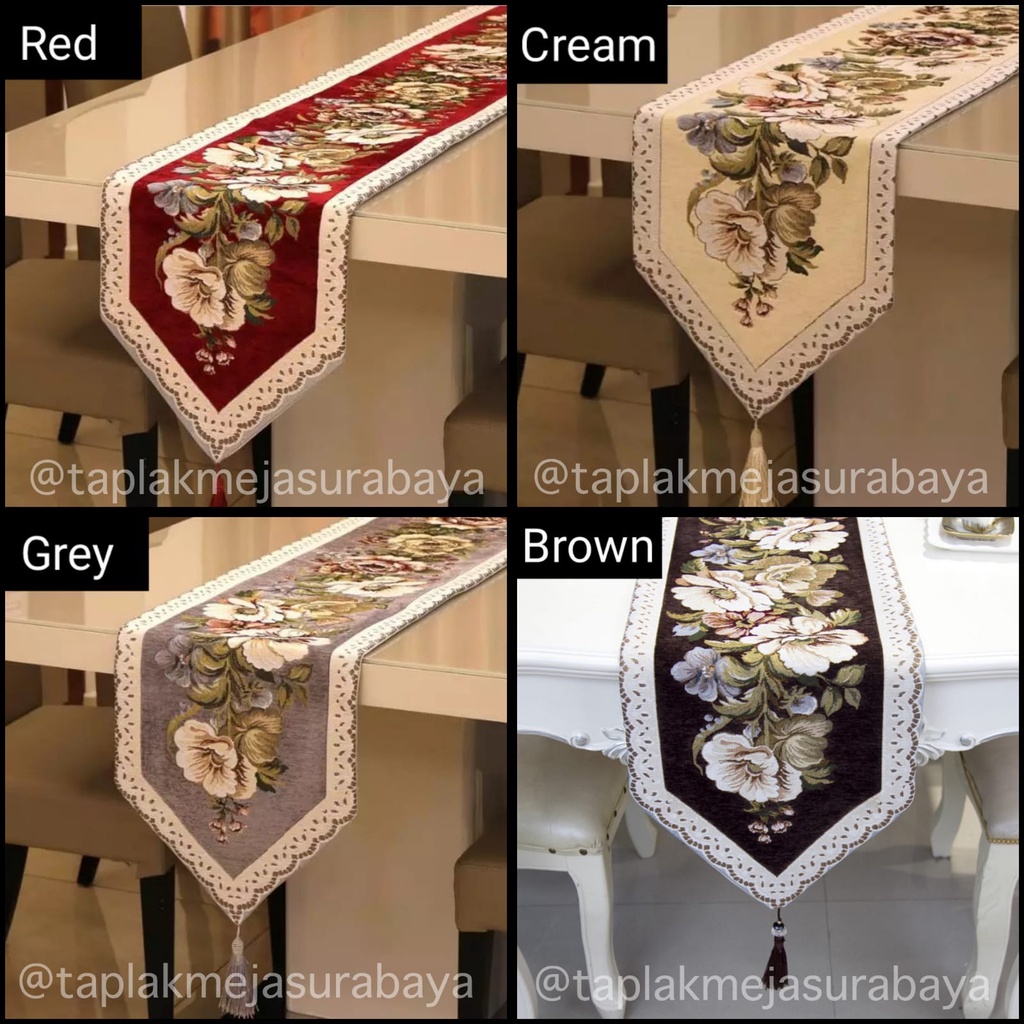 Jual Taplak Meja Tamu Panjang Table Runner Eropa Belgi Belgium Mewah ...