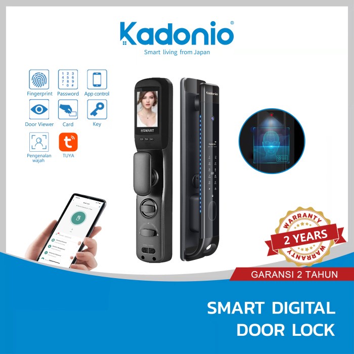 Jual Kadonio Kunci Smart Lock Otomatis App dengan Face Id membuka kunci ...