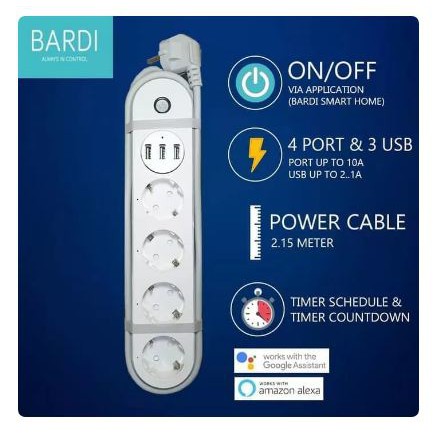 Jual BARDI Smart Extention Power Strips (Smart Stop Kontak, Socket WIFI) | Shopee Indonesia