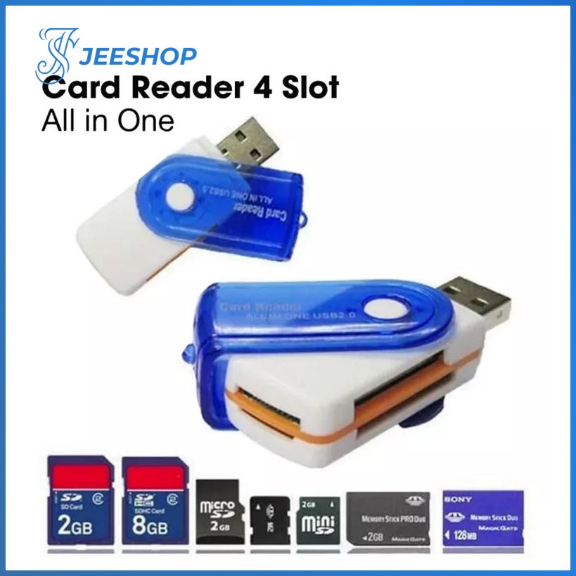 Jual Card Reader All In One 4 Slot Multi Memory Converter to Flashdisk ...