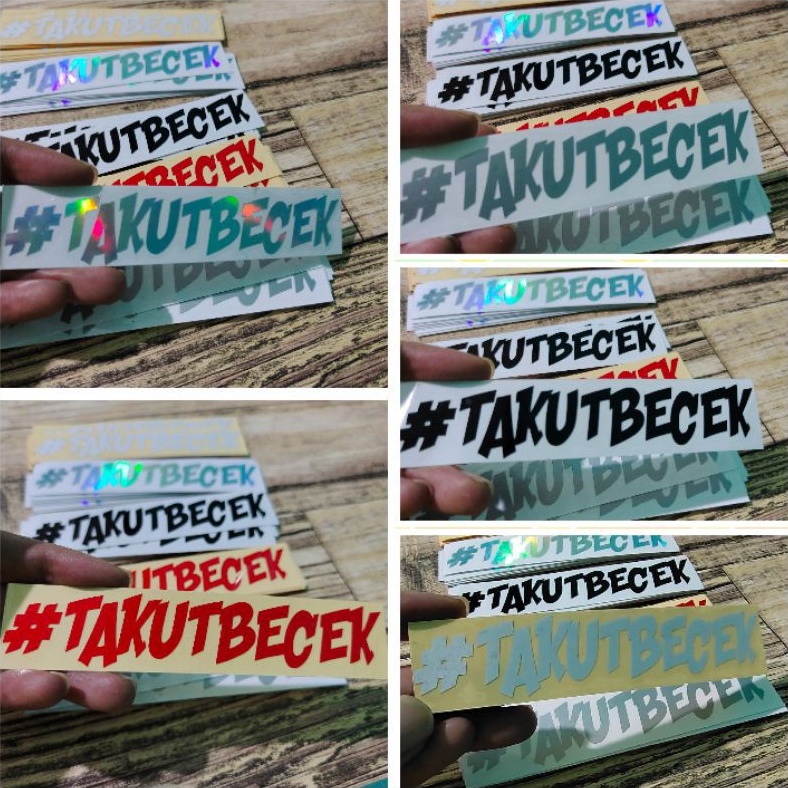 Jual Stiker Tulisan Keren Cutting TAKUT BECEK Hollogram VIRAL Aksesoris ...