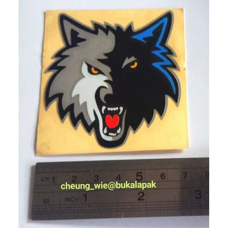 Jual stiker/ sticker Serigala Timberwolves ukuran 7cm harga satuan ...