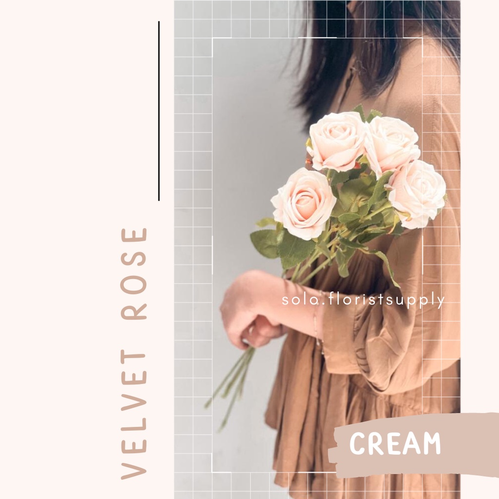 Jual VELVET ROSE SINGLE ROSE Bunga Mawar Rose Paris Kombinasi x12 ...