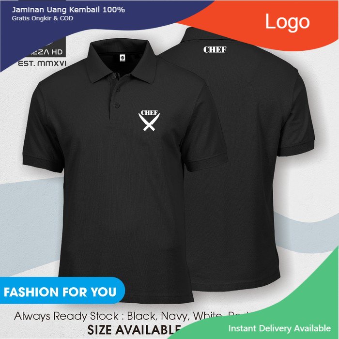 Jual Kaos Kerah Poloshirt chef Logo | Shopee Indonesia