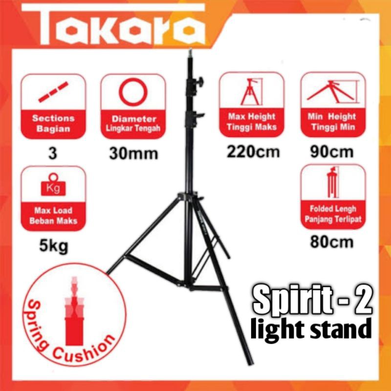 Jual TAKARA Spirit-2 Light Stand lampu studio | Shopee Indonesia