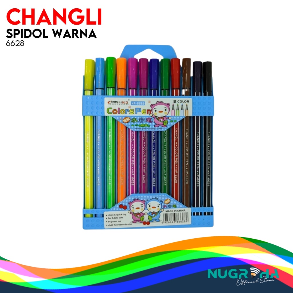 Jual SPIDOL WARNA COLORS PEN 12 CANGLI 6628 | Shopee Indonesia