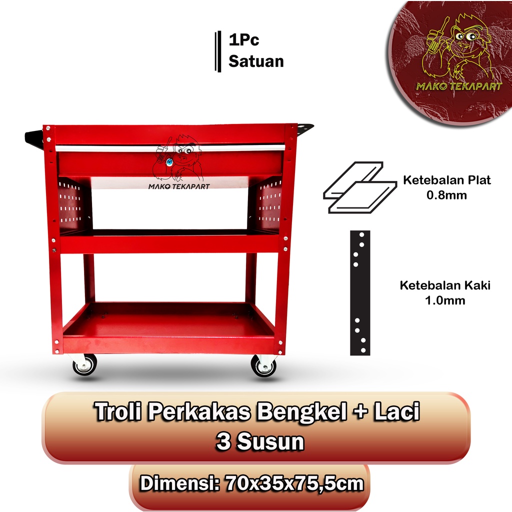 Jual Rak Perkakas/Troli Perkakas Bengkel Dengan Laci | Shopee Indonesia