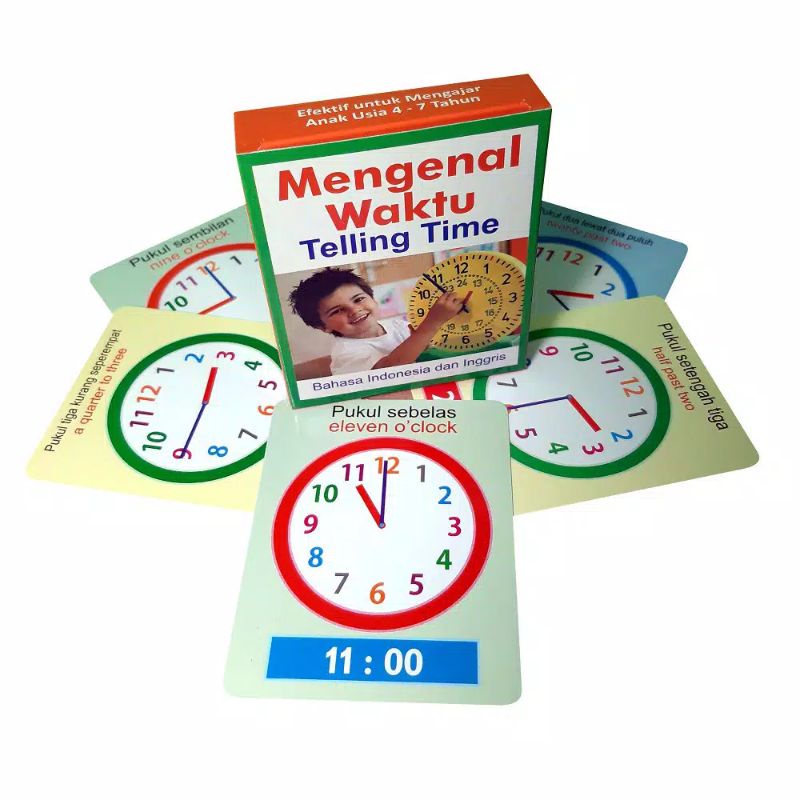 Jual Flashcard/ Kartu Pintar Mengenal Waktu & Jam | Shopee Indonesia