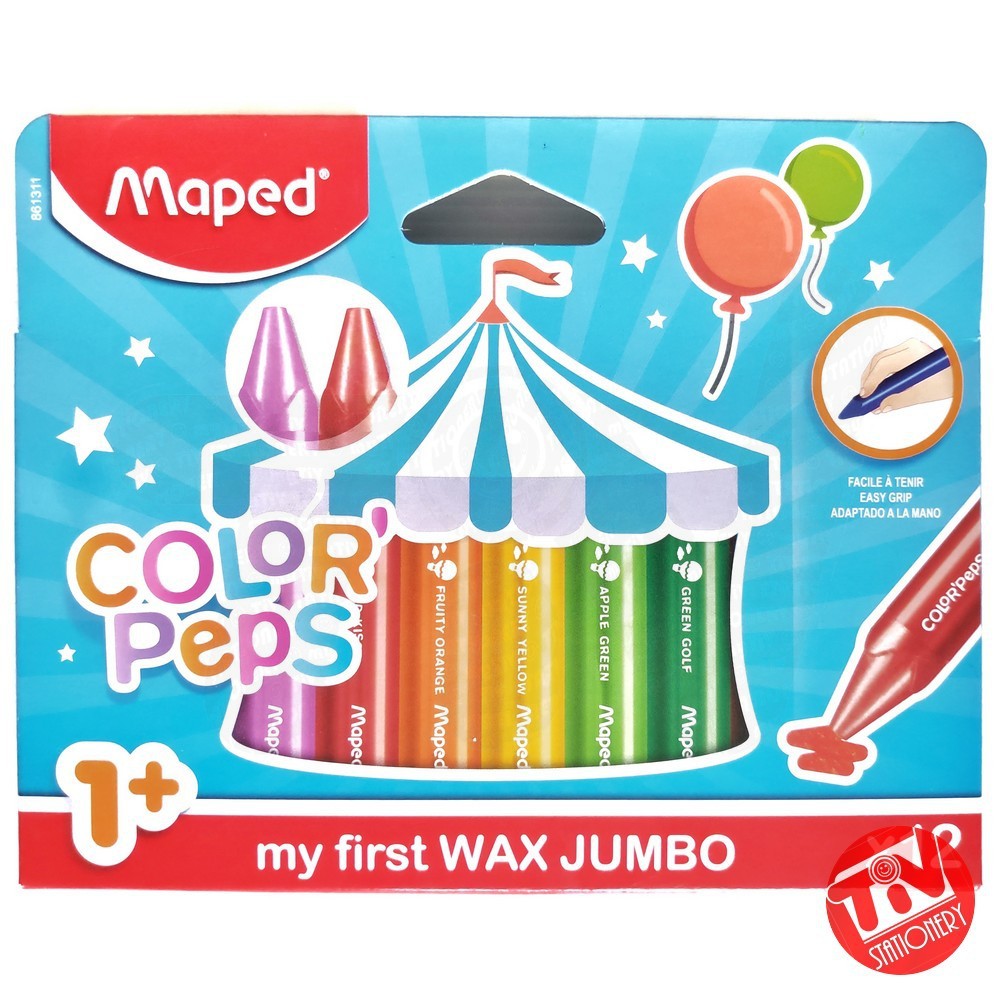 Jual Crayon MAPED Color' Peps Wax Maxi Jumbo 12 colors | Shopee Indonesia