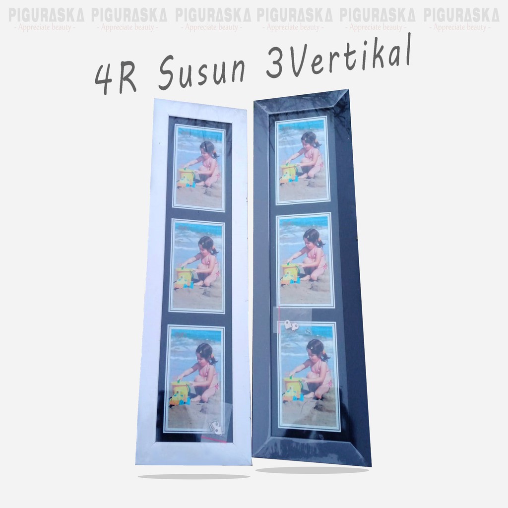 Jual Bingkai Foto 4R Susun Isi 3 Vertikal / Pigura Minimalis 4R Susun ...