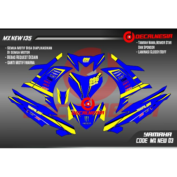 Jual Decal Full Body Motor MX New 135 Modifikasi RoadRace Variasi Stiker Yamaha MX 135 - Sticker ...