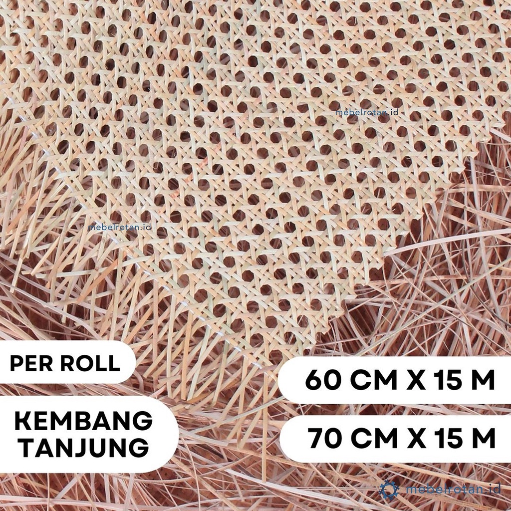 Jual Anyaman Rotan Lembaran Alami | Webbing KembangTanjung 60 70 cm ...