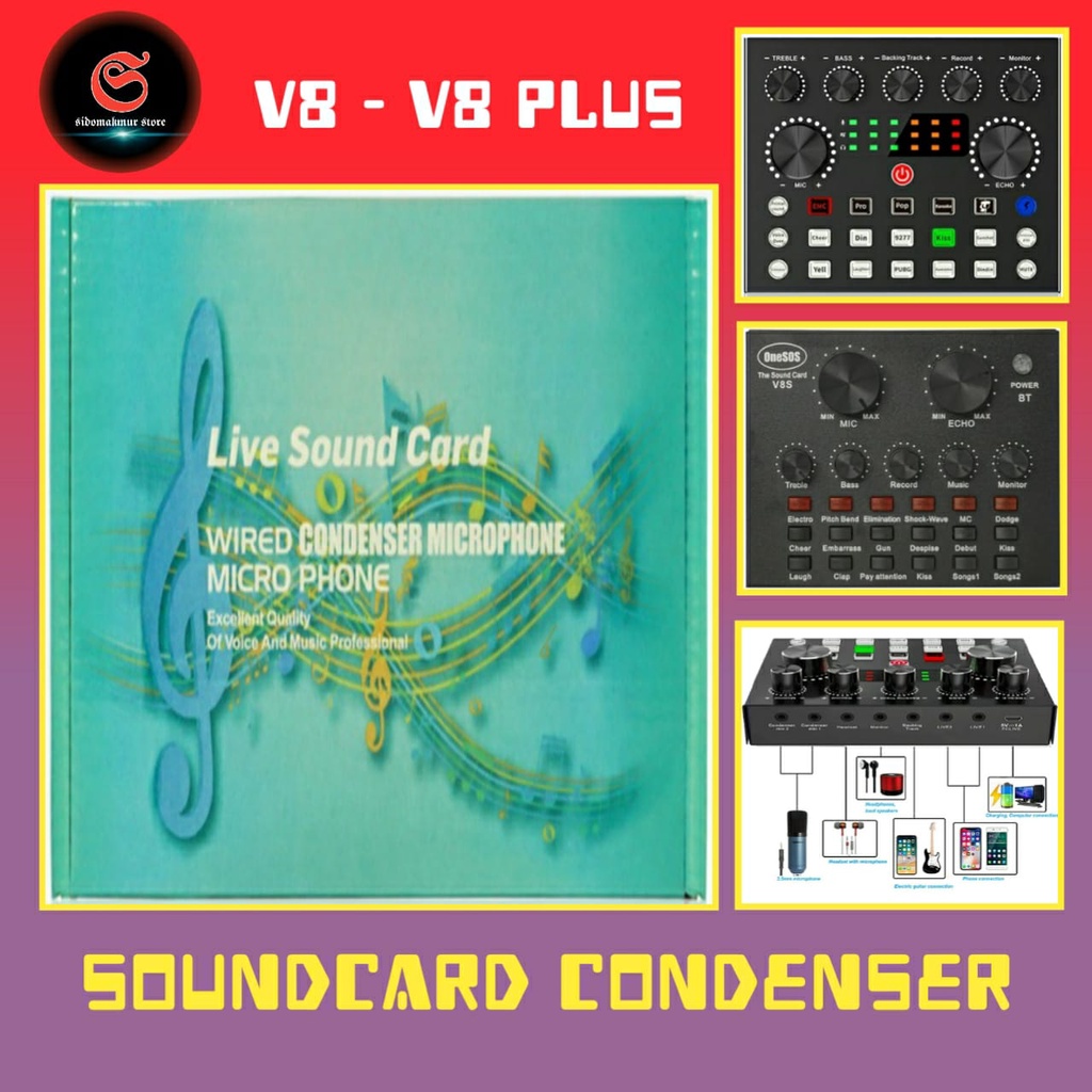 Jual Soundcard V8 Sound Card V8 Plus Mixer Audio USB External Soundcard ...