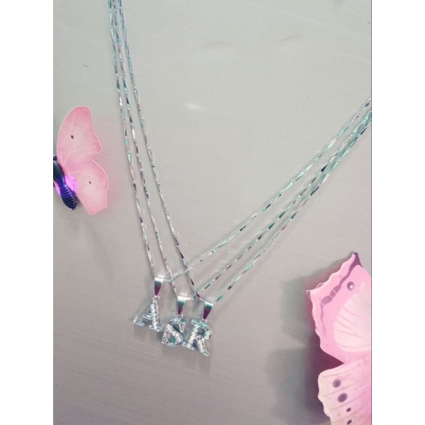 Jual Kalung Perak Padi Silver Plus Liontin Huruf Bahan Titanium ...